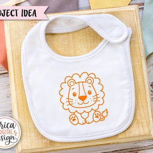 Lion SVG Cute Sitting Lion Outline Cut File for Cricut Silhouette ...