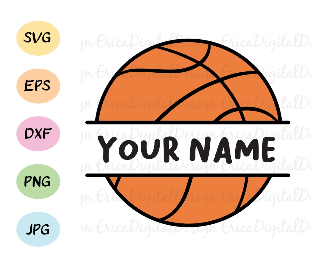 Basketball SVG Cut File Custom Name Monogram Cutting File Basket Ball ...