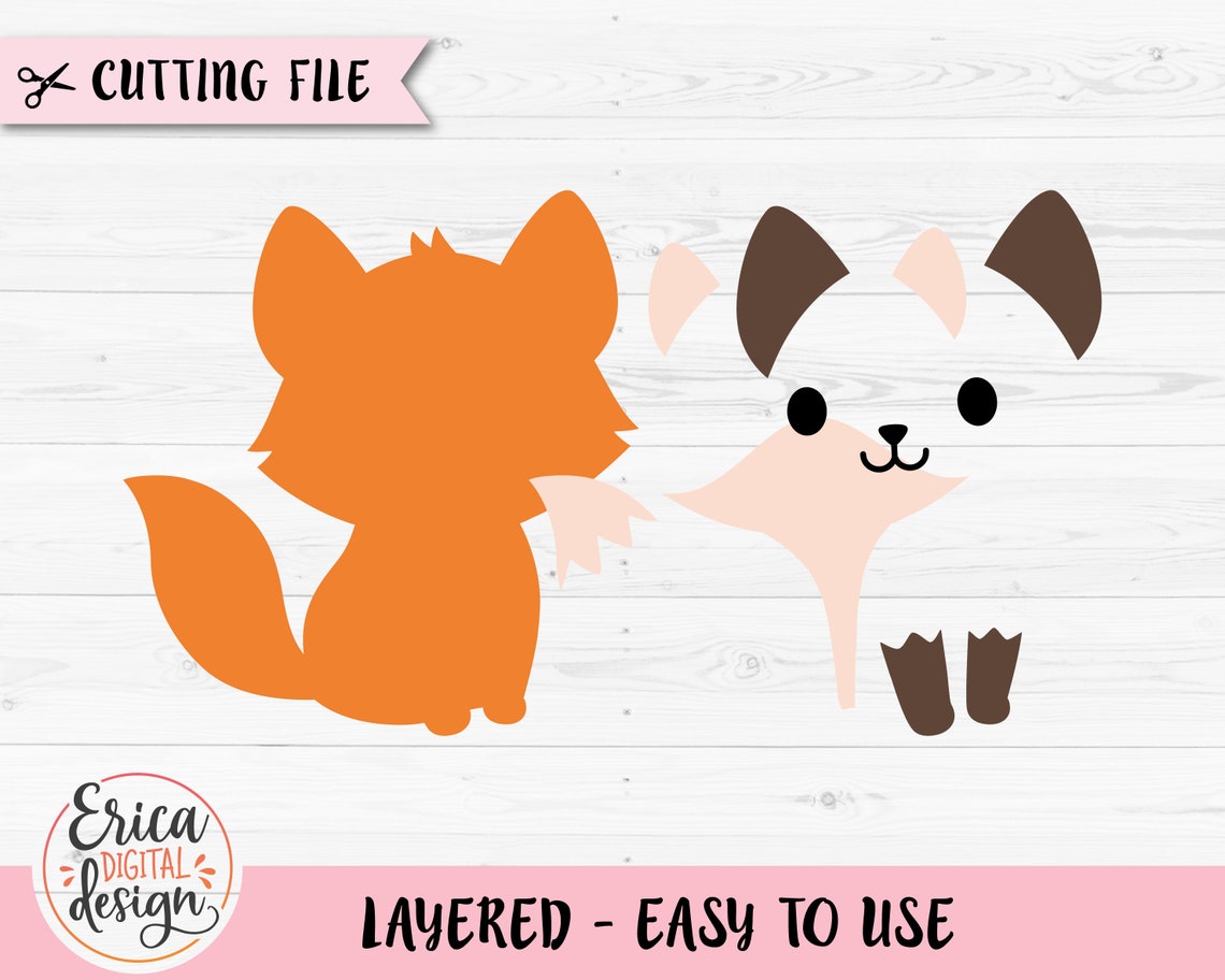 Baby Fox SVG Cute Sitting Fox Cut File Baby Shower Boy Girl Kid Shirt ...