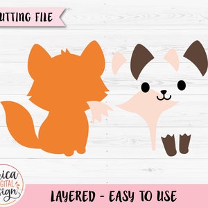 Baby Fox SVG Cute Sitting Fox Cut File Baby Shower Boy Girl Kid Shirt ...