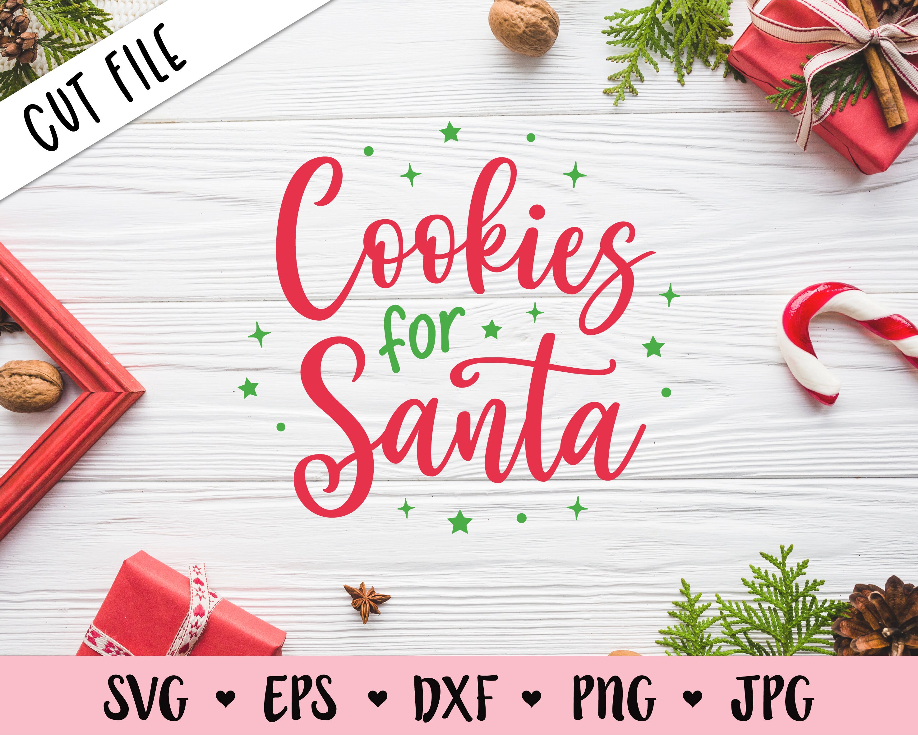 Cookies for Santa SVG Christmas Cookie Plate Cut File Winter | Etsy