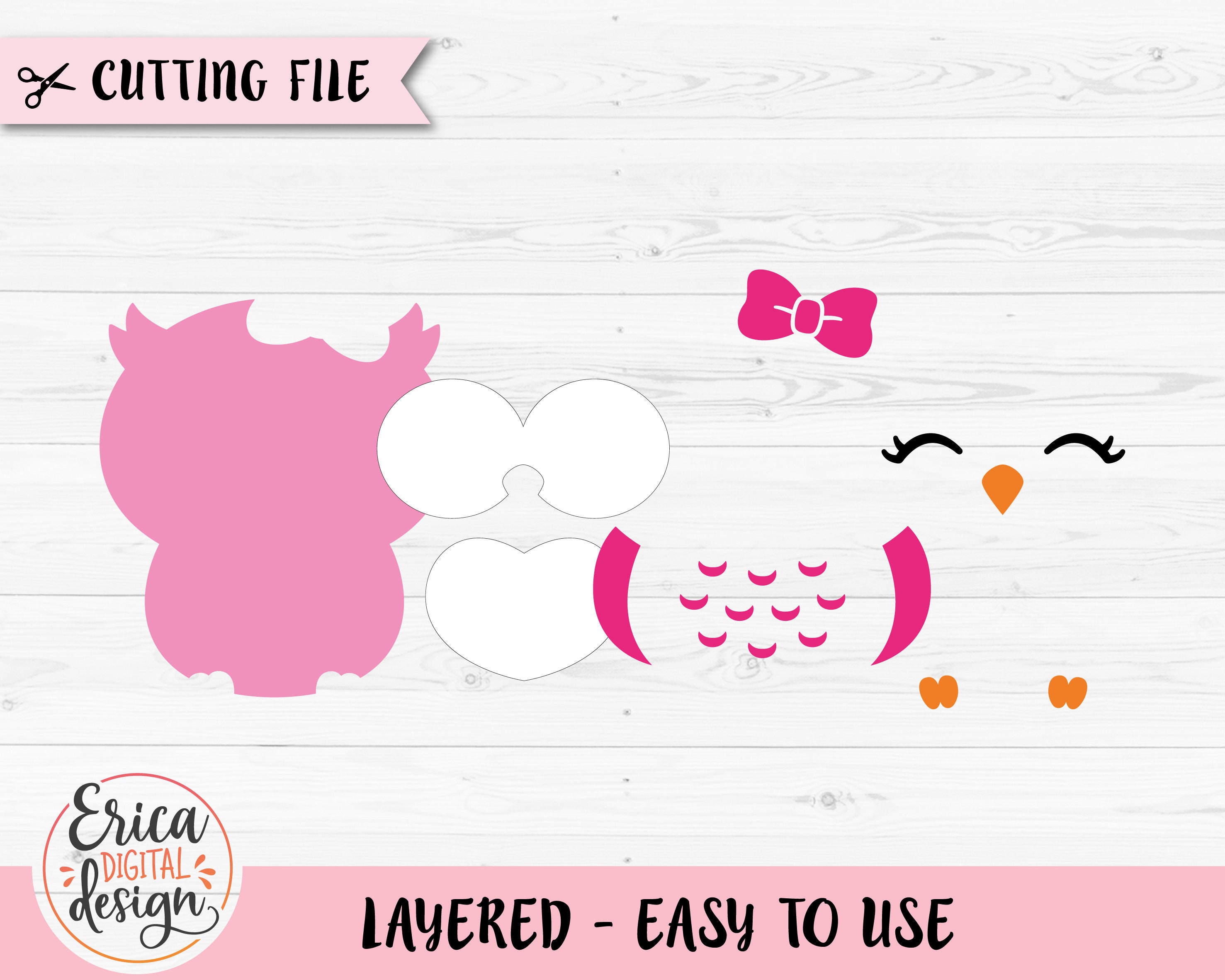 Cute Owl Girl SVG Baby Owl Bow Cut File Sweet Little Owl Baby | Etsy