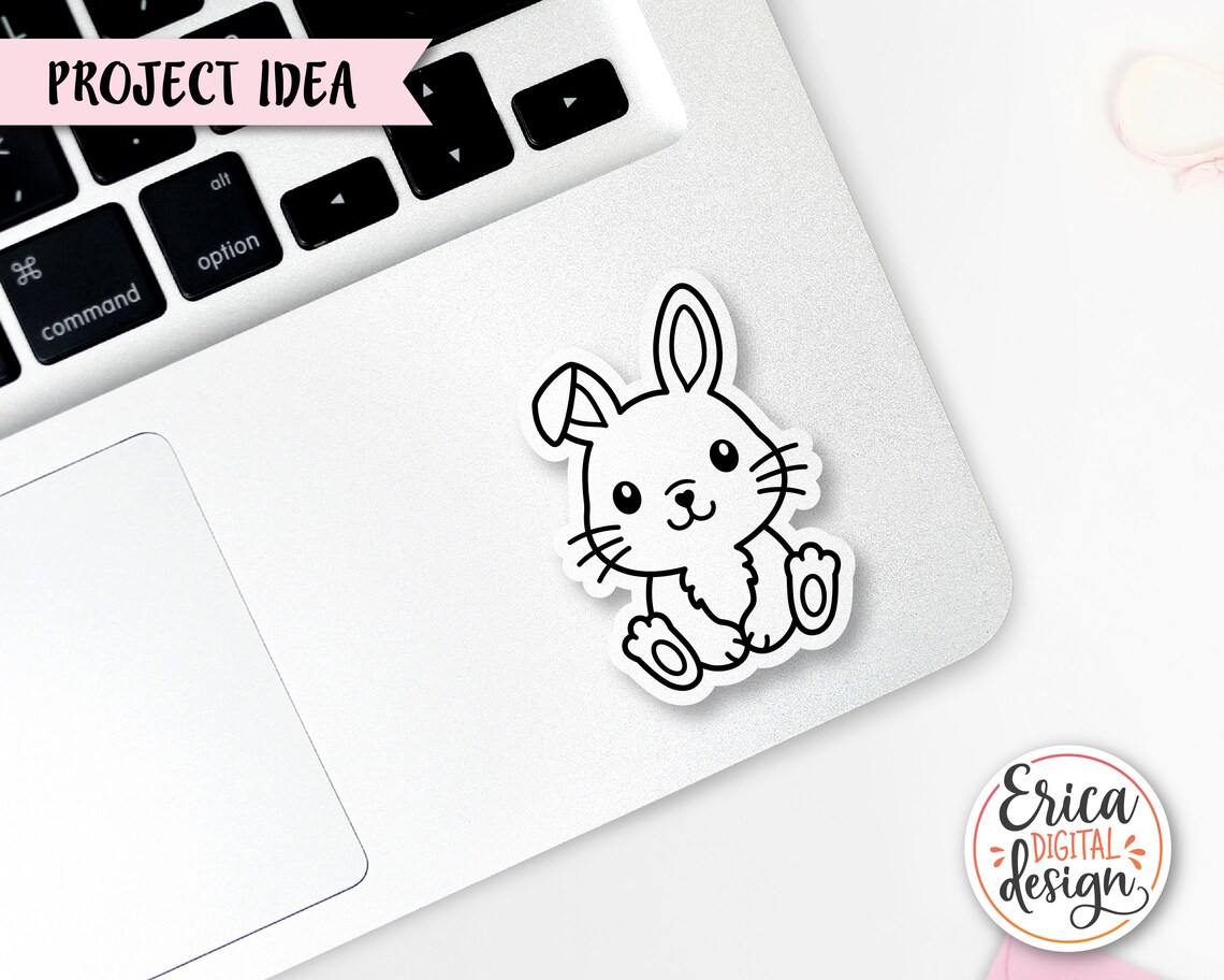Bunny SVG Cute Sitting Rabbit Outline Cut File for Cricut - Etsy