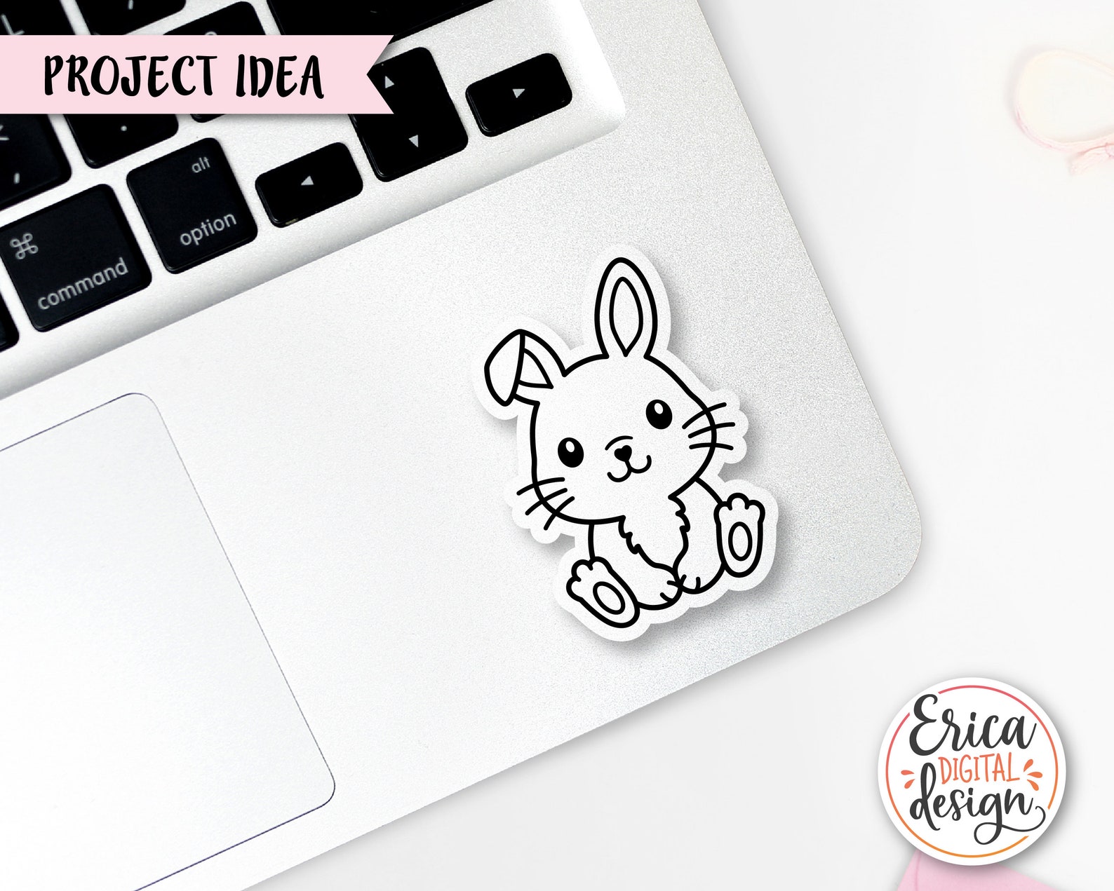 Bunny SVG Cute Sitting Rabbit Outline Cut File for Cricut Silhouette ...