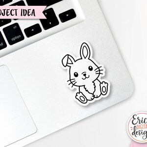 Bunny SVG Cute Sitting Rabbit Outline Cut File for Cricut Silhouette ...