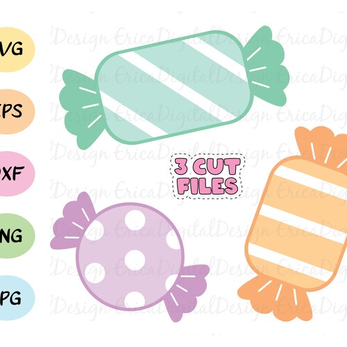 Cute Candy SVG Cut File Kawaii Holiday Candies Vector Sweet | Etsy
