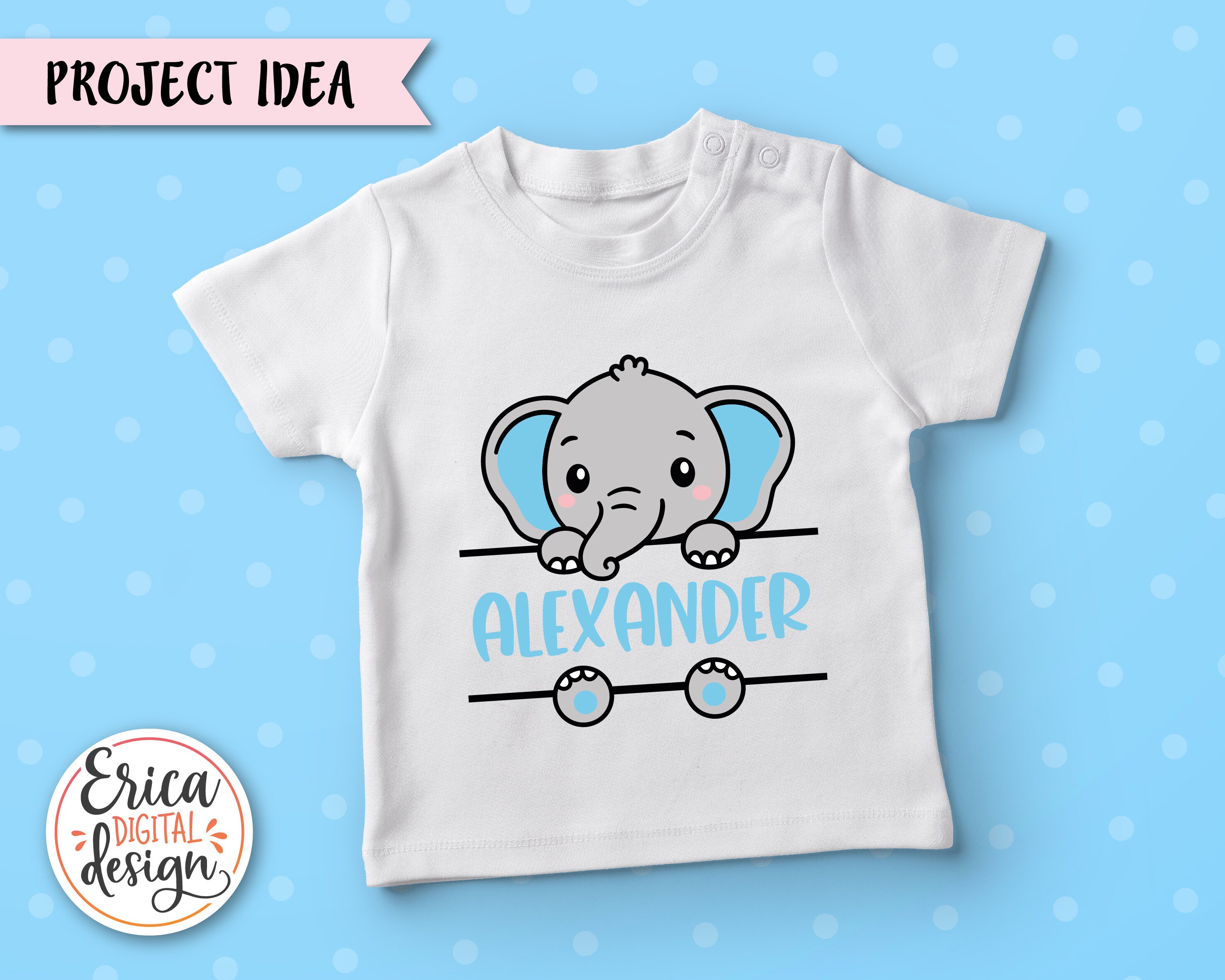 Elephant Monogram SVG Split Monogram Name Frame Cricut - Etsy