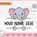 Baby Elephant Name Frame Layered SVG Cut File Cricut Silhouette Split ...