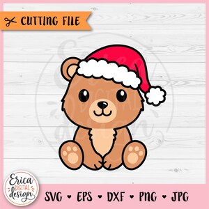 Baby Bear SVG Christmas Bear Layered Cut File Cricut Silhouette Cute ...