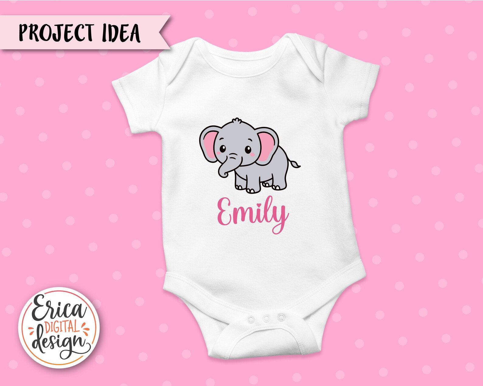 Baby Elephant Layered SVG Cut File Cricut Silhouette Cute Elephant Baby ...