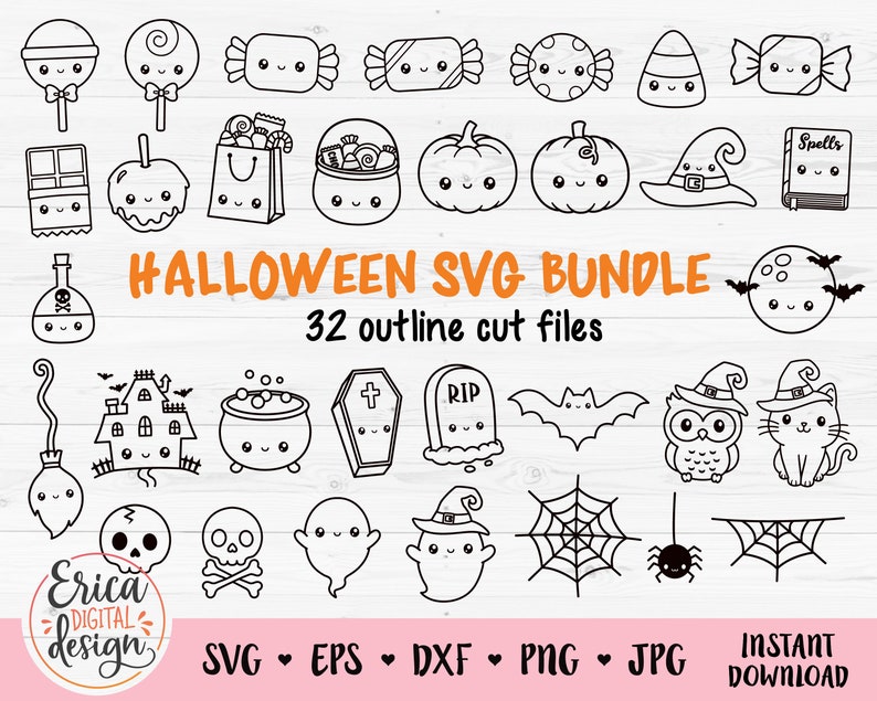 Halloween Bundle SVG Cut Files Cricut Silhouette Trick or Treat Cute ...