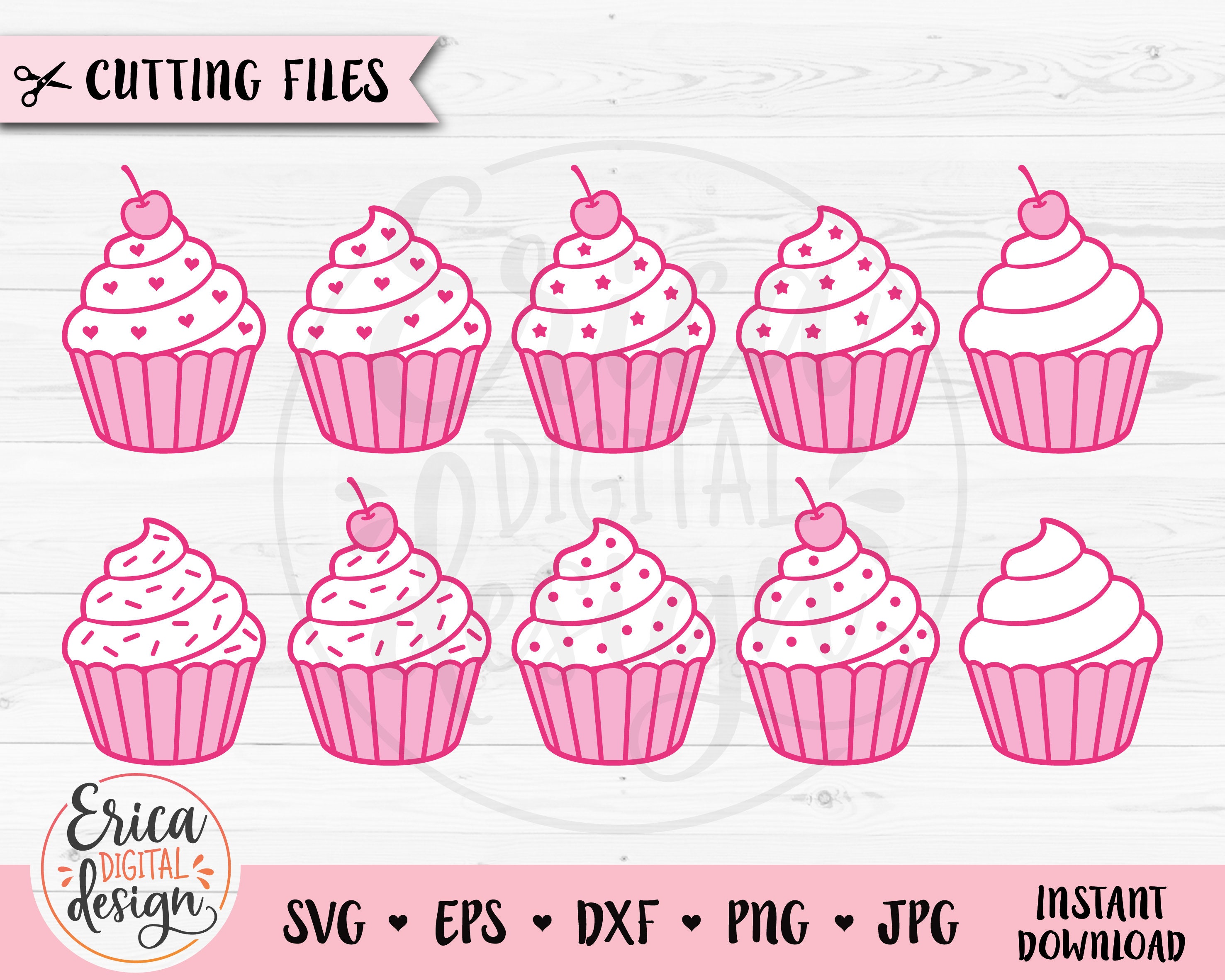 Cupcake SVG Bundle Cute Cupcake Layered Cutting File Birthday - Etsy