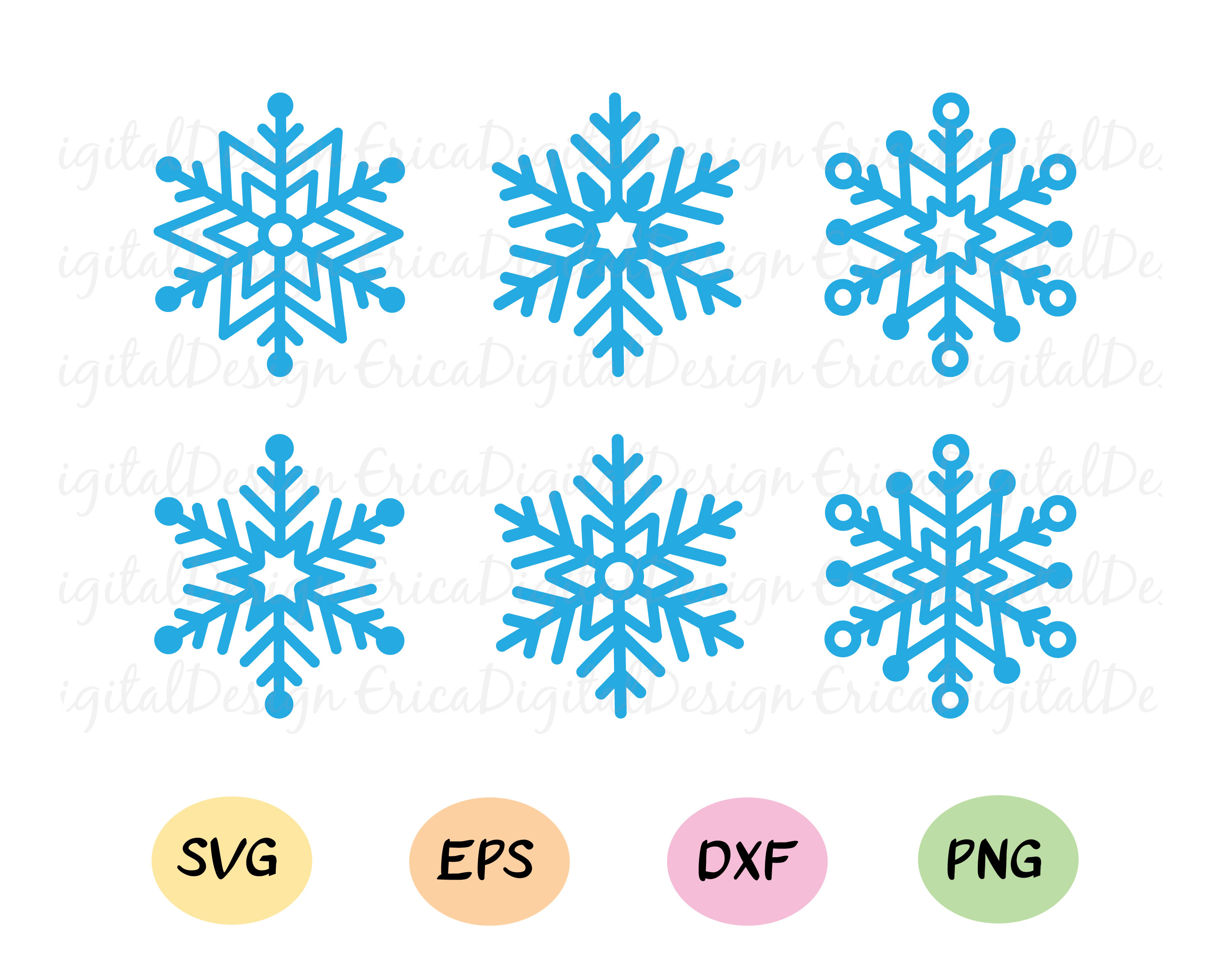 Snowflake SVG Cut File Christmas Snowflakes Vector Winter Snow - Etsy