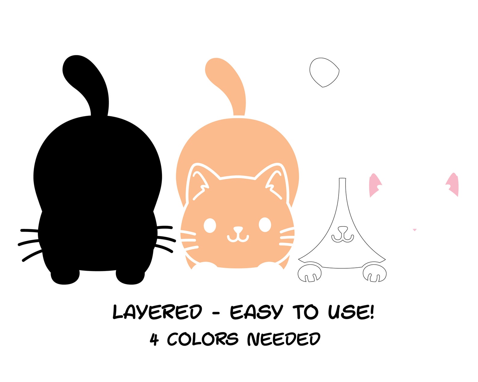 Cute Cat Layered SVG Cut File Kawaii Orange Cat Cutting File Kitty ...