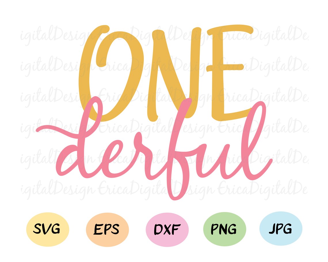 One Derful SVG Cut File Wonderful Girl First Birthday 1st - Etsy