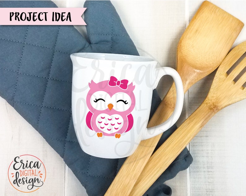 Cute Owl Girl SVG Baby Owl Bow Cut File Sweet Little Owl Baby Shower ...