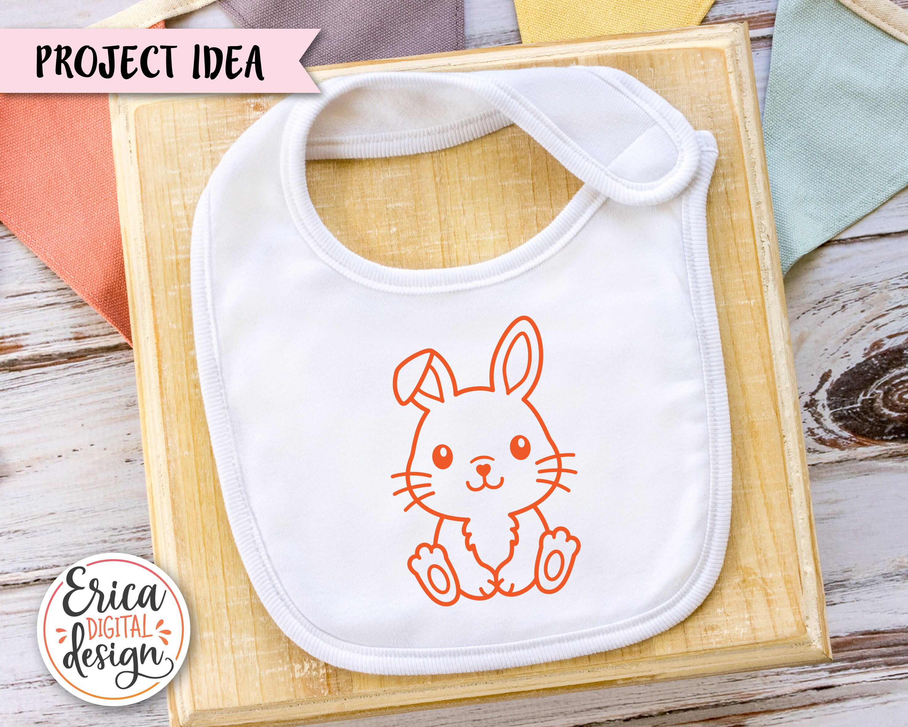 Bunny SVG Cute Sitting Rabbit Outline Cut File for Cricut - Etsy