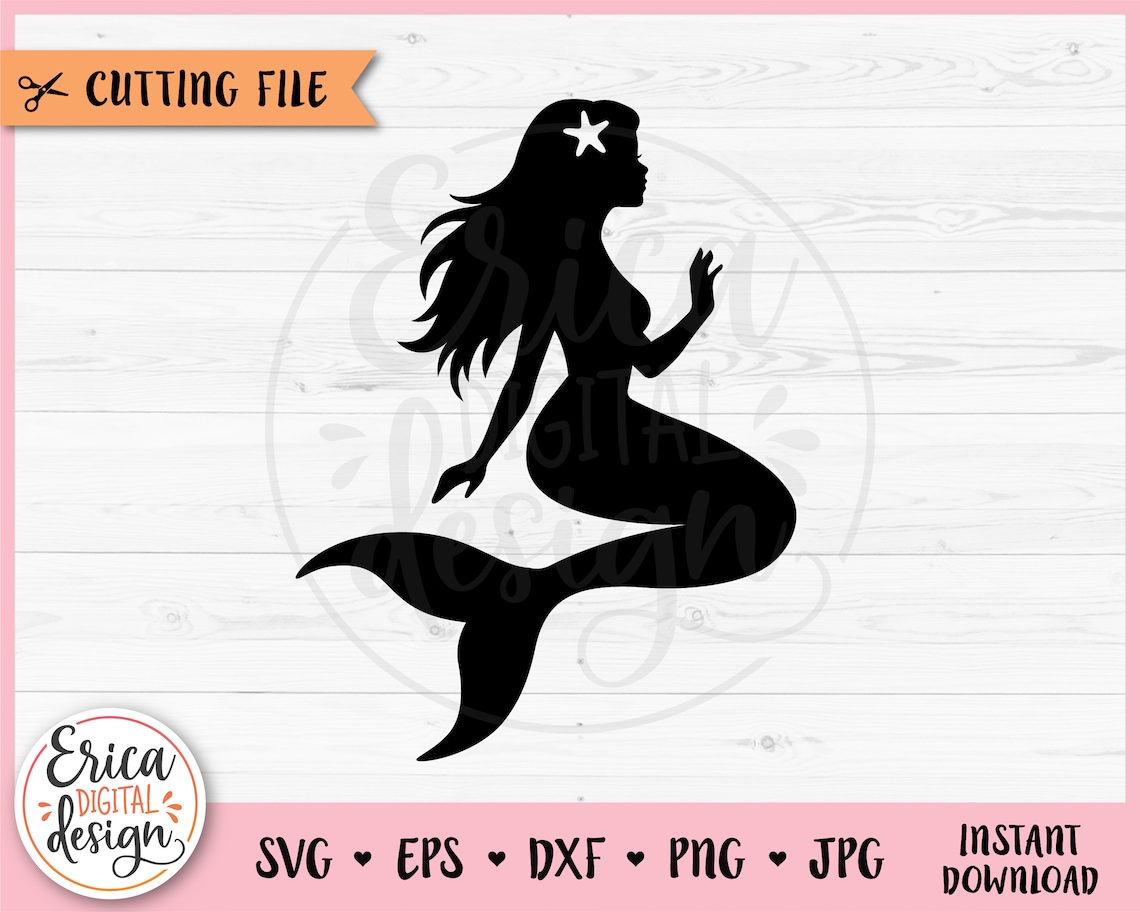 Mermaid SVG Cut File for Cricut Silhouette Cute Mermaid Sea - Etsy