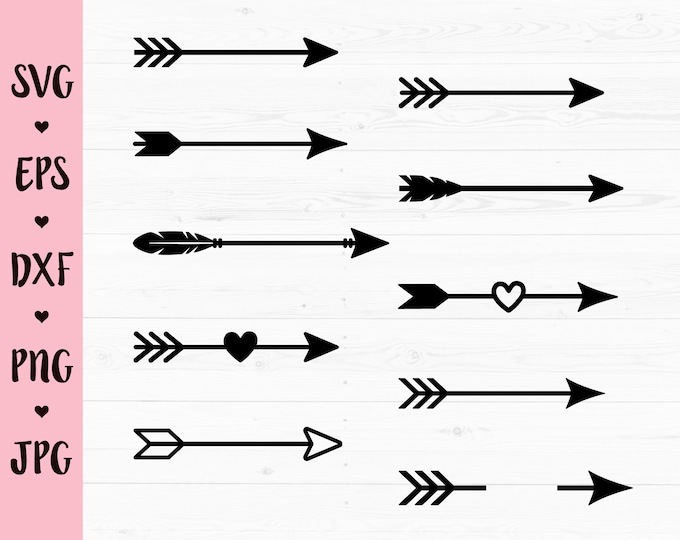 Arrow SVG, Arrow Heart SVG, Arrow Bundle, Instant Digital Download, Arrow Clipart, Arrow Cut ...