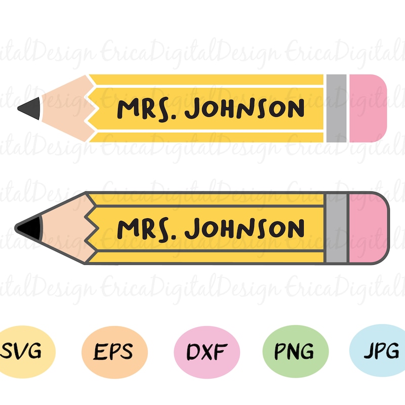 Pencil With Space for Name - Etsy UK