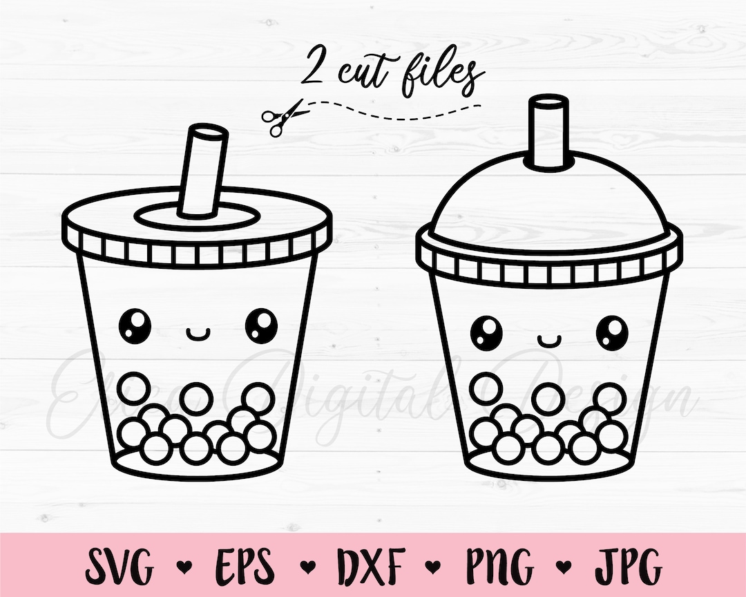 Bubble Tea SVG Boba Tea Cut File Kawaii Drink Cute Food Boba Tea Lover ...