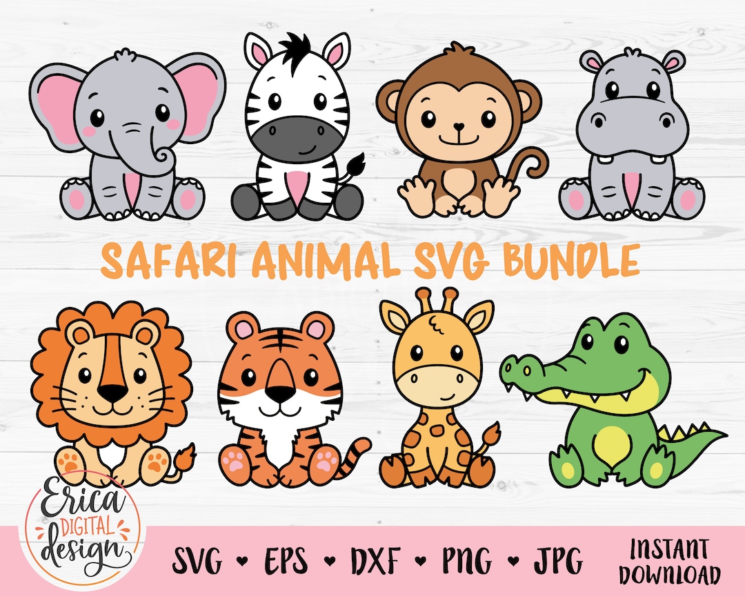 Safari Animals Layered SVG Cute African Jungle Animal Cut File Cricut ...