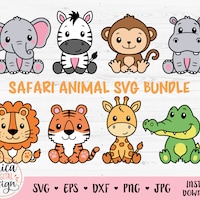 Safari Animals Scene SVG | DXF Bundle | Cricut Cut Files | Jungle ...