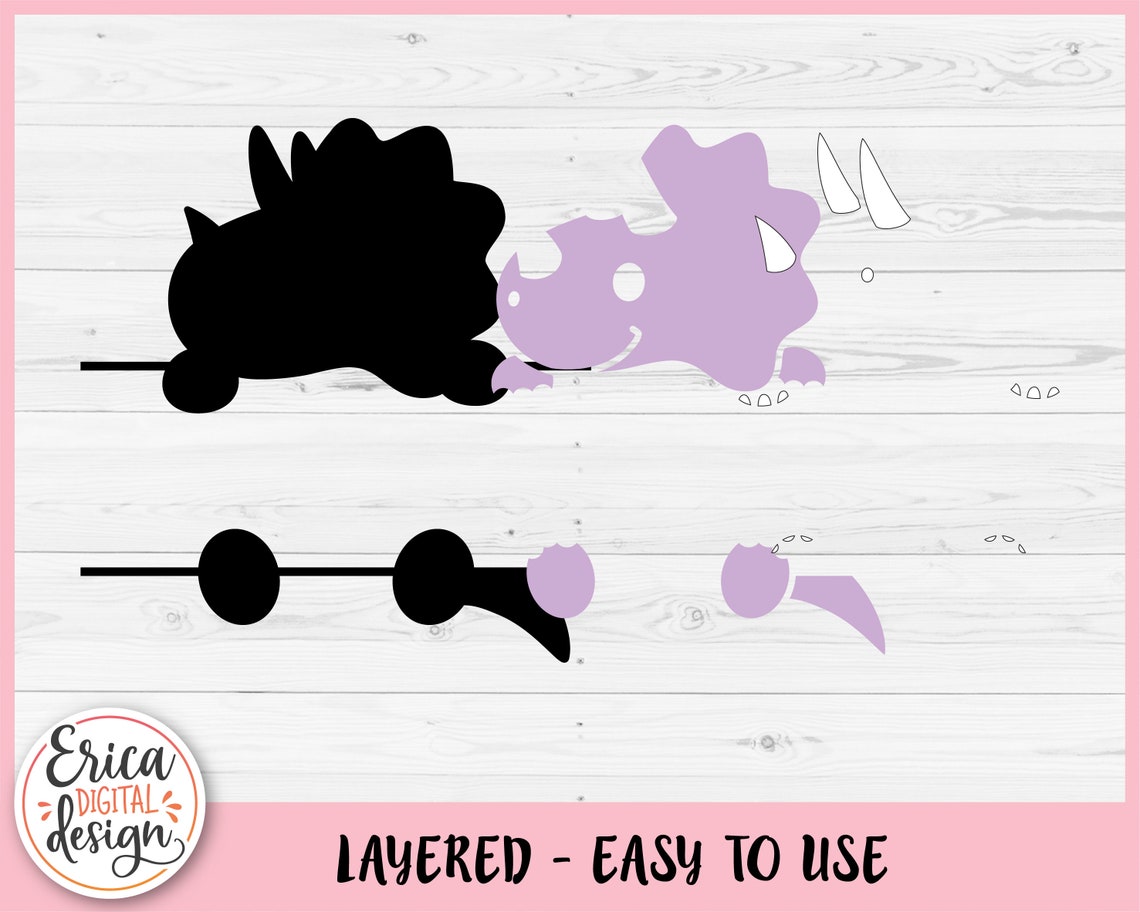 Split Dinosaur SVG Baby Dinosaur Name Frame Cut File Cricut Silhouette ...