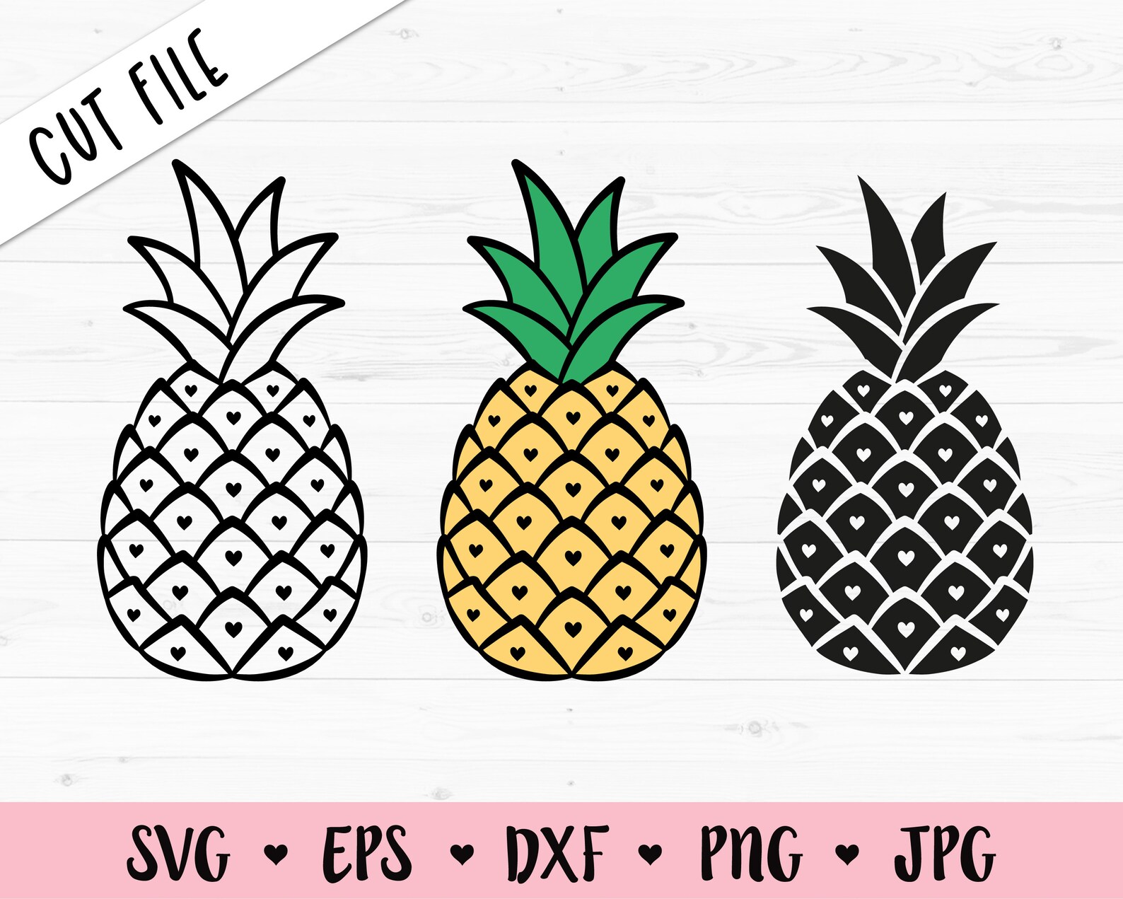 Pineapple SVG Pineapple Bundle Cut File Beach Tropical Fruit Summer ...