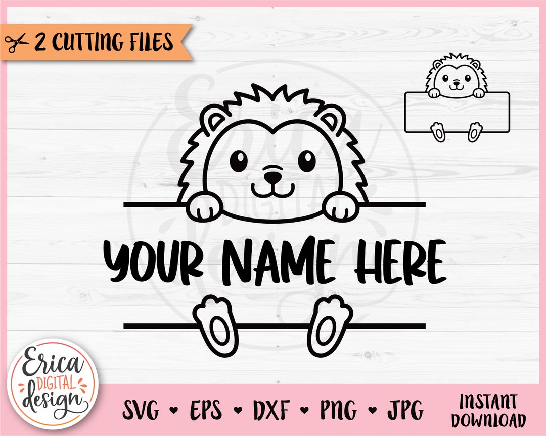 Hedgehog Split Monogram SVG Cut File Cricut Silhouette Name Frame ...