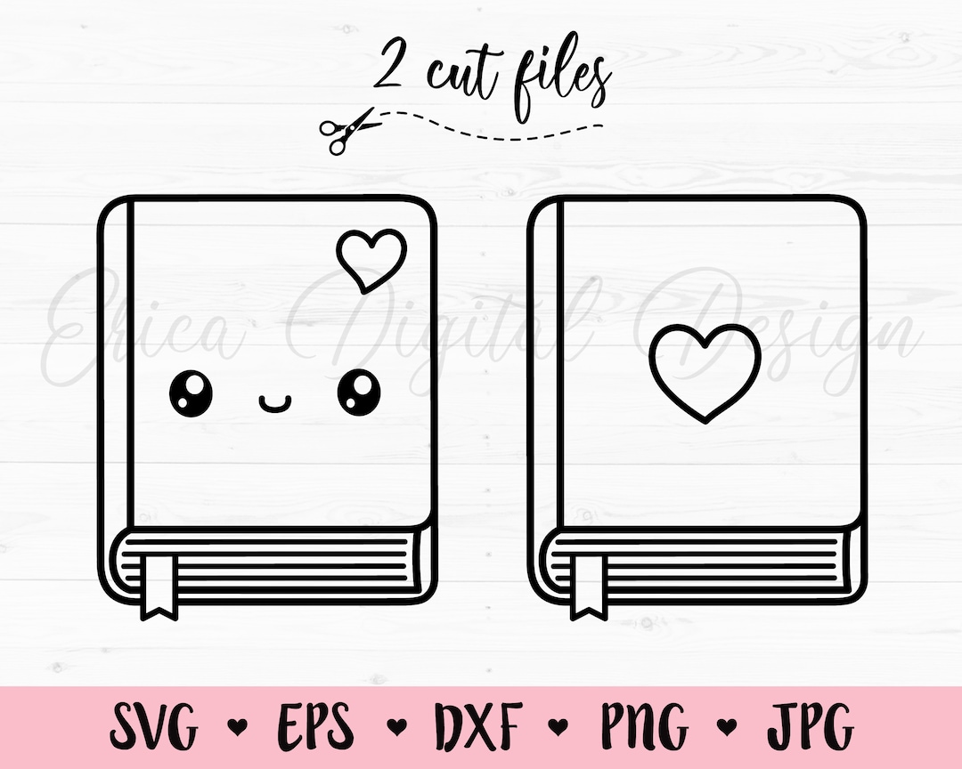 Book SVG Cute Book Cut File Cute Books Cutting File Reading Cuttables ...