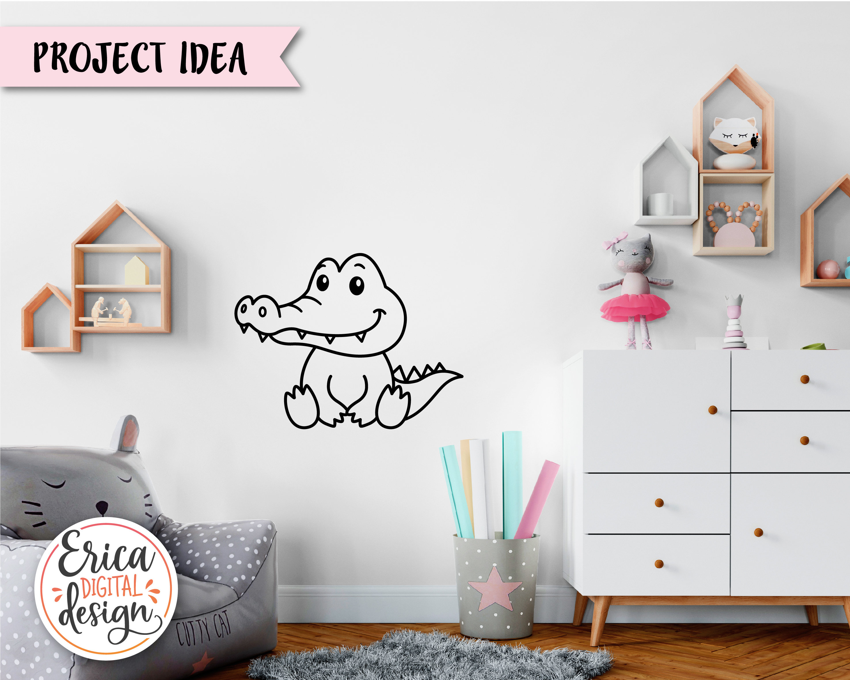 Alligator SVG Cute Baby Crocodile Gator Outline Cut File Cricut ...