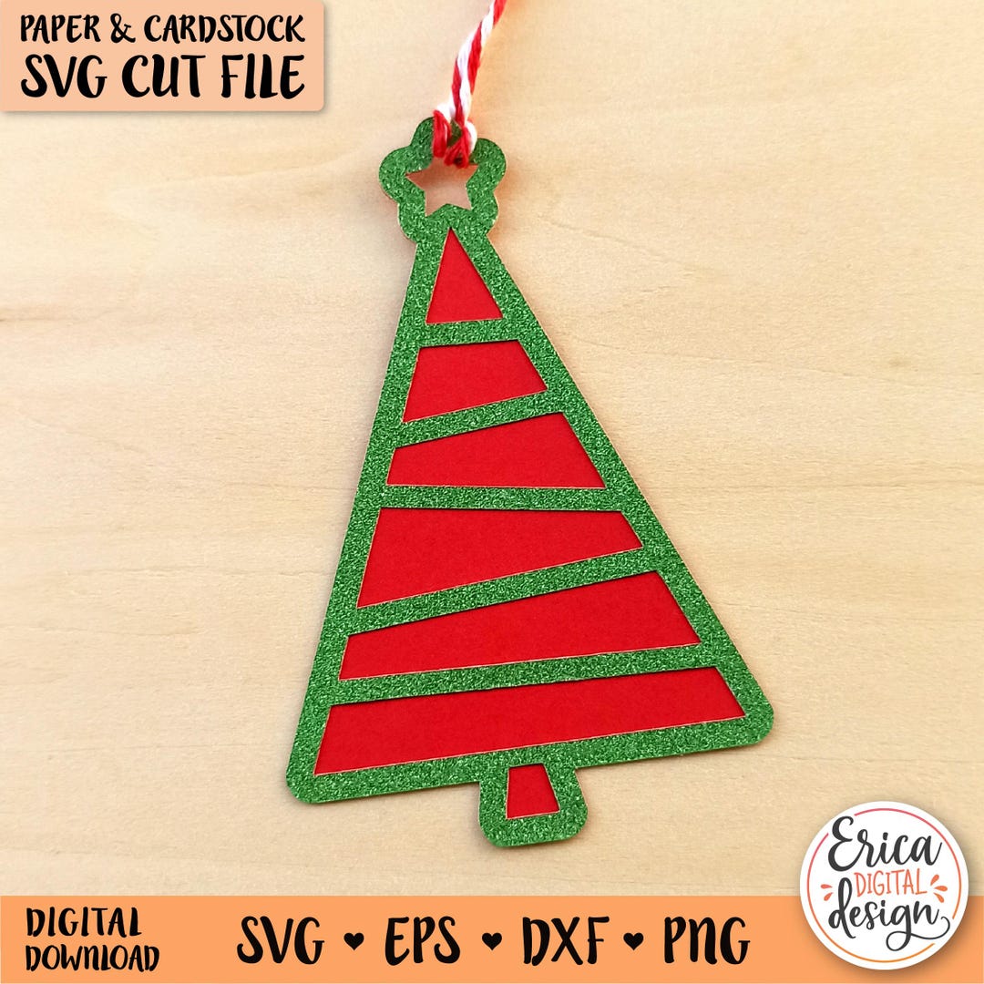 Christmas Tree Gift Tag SVG Christmas Pine Tree Cut File Cricut ...