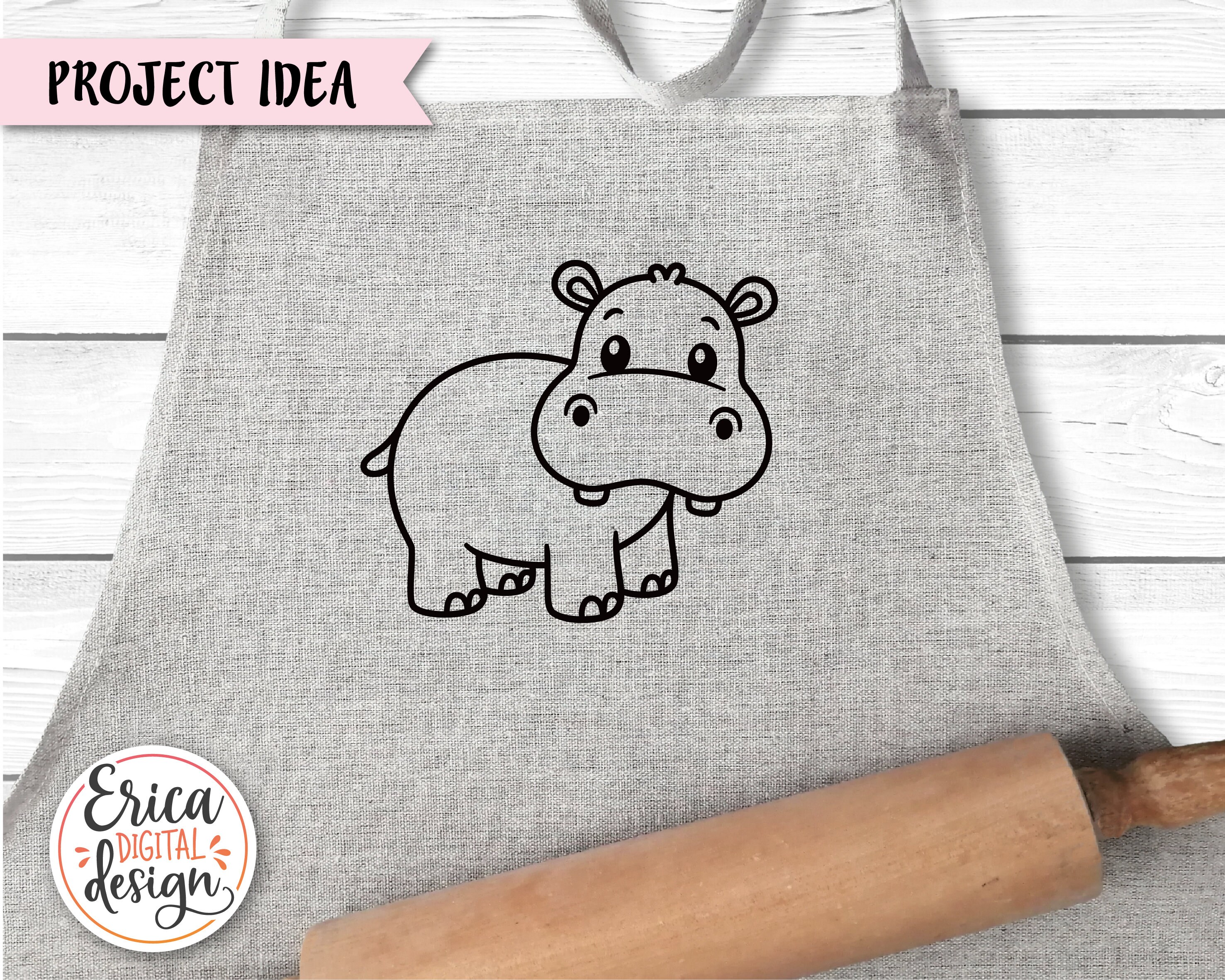 Hippo SVG Cute Hippopotamus Outline Cut File Cricut Silhouette - Etsy