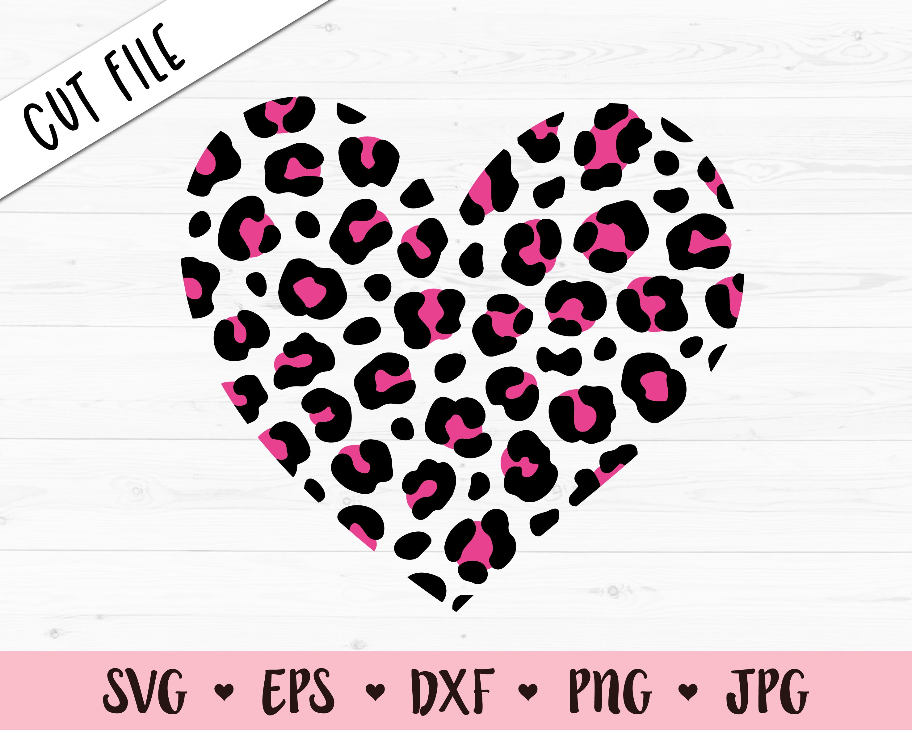 Leopard Heart SVG Leopard Print Pattern Cut File Cute Wild Heart Animal ...
