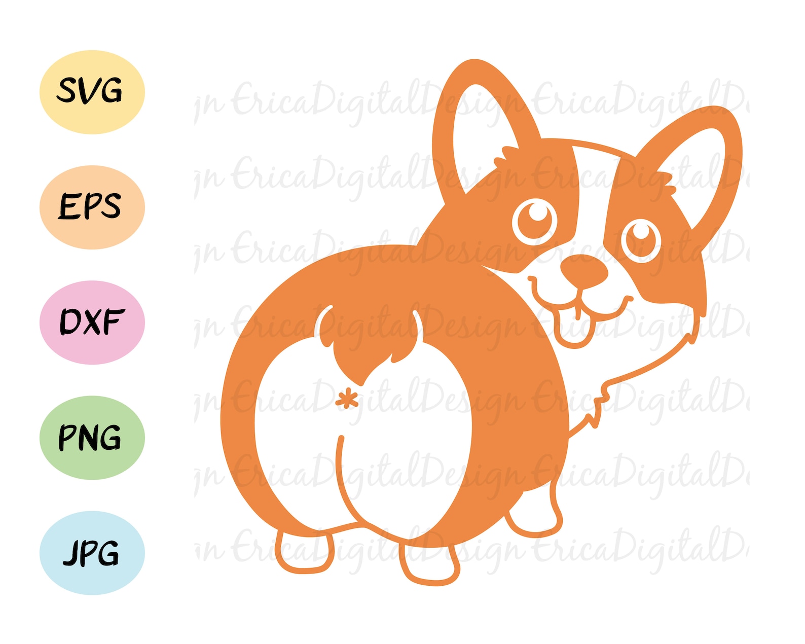 Corgi Butt SVG Corgi Cut File Funny Corgi Dog Cutting File Pembroke ...