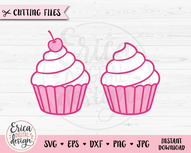 Cupcake SVG Bundle Cute Cupcake Layered Cutting File Birthday - Etsy
