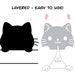 Cute Cat Layered SVG Cut File Name Label Frame Monogram Cutting File ...