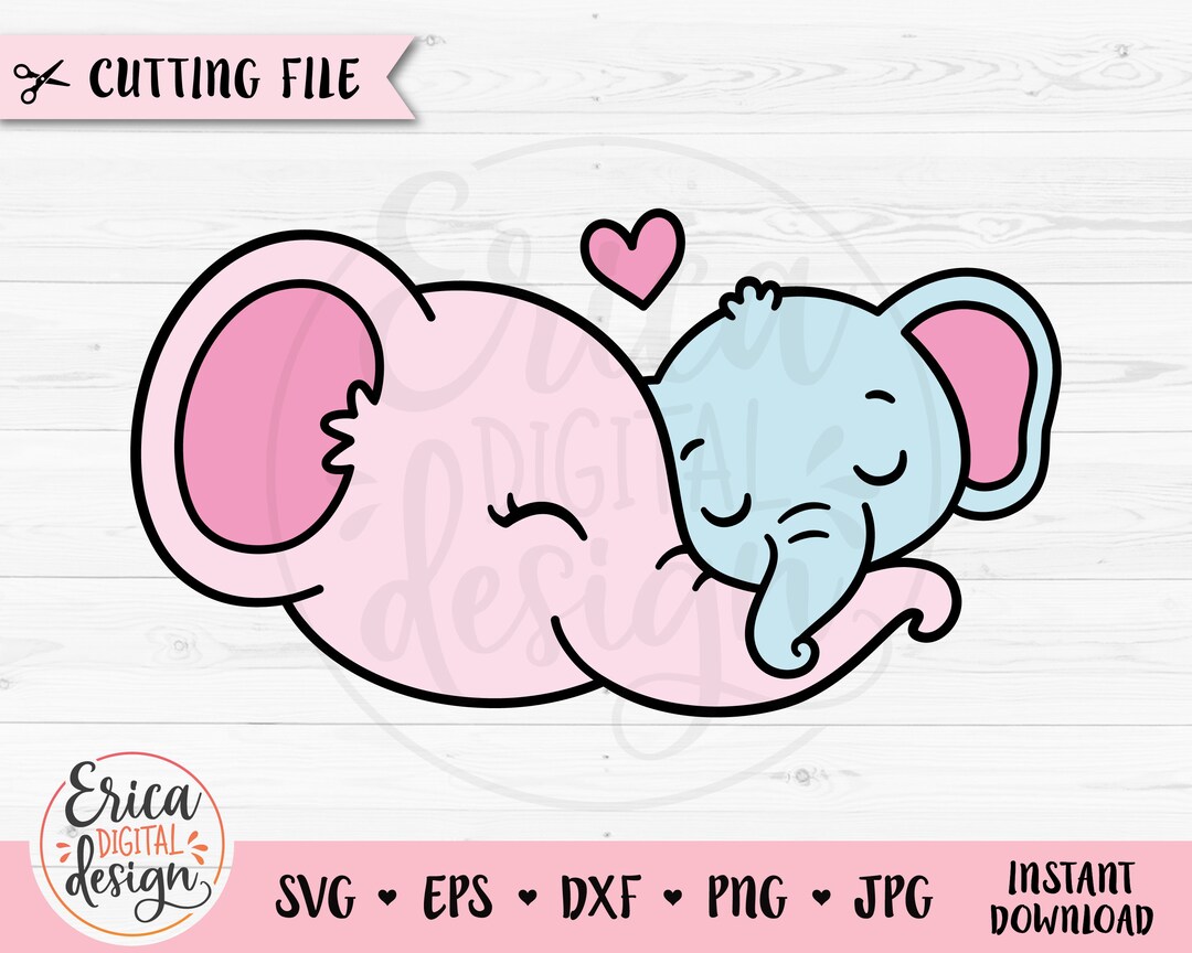Mom Baby Elephant SVG Sweet Mama Elephant Layered Cut File Mother Day ...