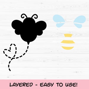 Bee SVG Layered Cut File Bumble Bee Cutting File Cute Honey Bee Svg ...