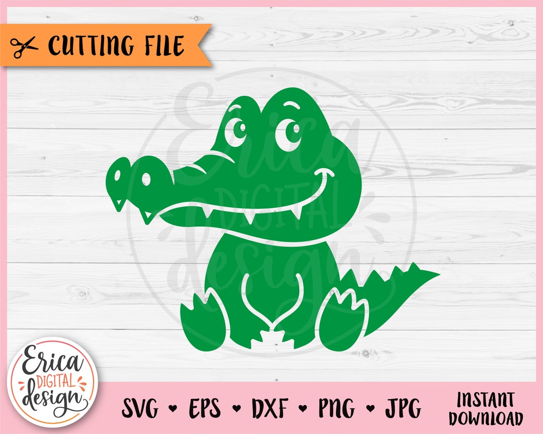 Baby Alligator SVG Funny Crocodile Cut File Cricut Silhouette Jungle ...