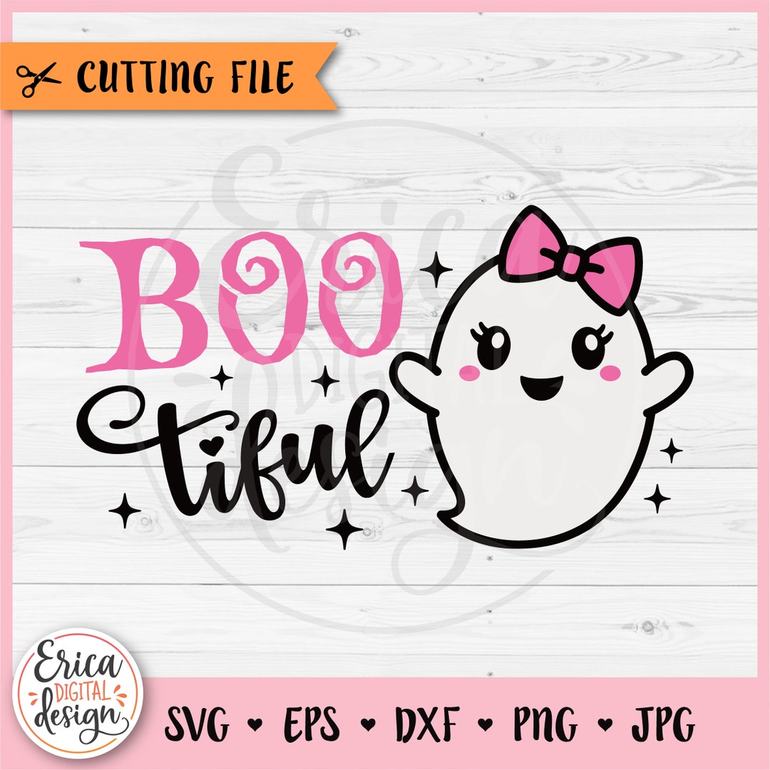 Bootiful Ghost Layered SVG Cut File Cricut Silhouette Boo Tiful Ghost ...