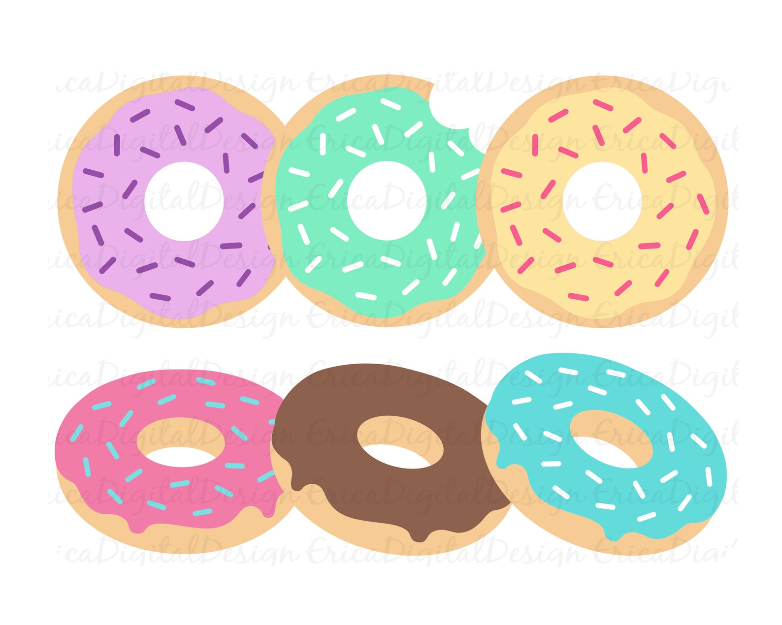 Donut SVG Layered Cutting File Cute Sprinkle Bitten Doughnut - Etsy