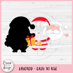 Cute Santa SVG Christmas Layered Cut File for Cricut Silhouette Santa ...