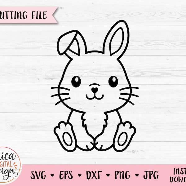 Cute Bunny Svg - Etsy