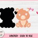 Baby Bear Girl Layered SVG Cut File for Cricut Silhouette Cute Teddy ...