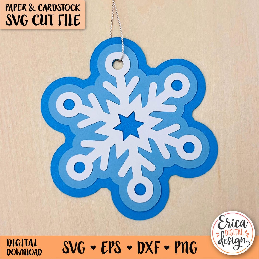 Snowflake Gift Tag SVG Christmas Snowflake Cut File for Cricut ...