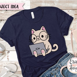 Nerd Cat SVG Cut File Computer Nerd Layered Cutting File Funny Cat With ...
