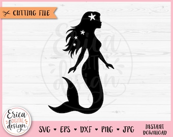 Mermaid SVG Cut File for Cricut Silhouette Dxf Cute Mermaid Sea Ocean ...