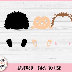 Hedgehog Kawaii Clipart Split Monogram Layered SVG Cut File Cricut ...